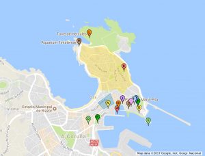 Interactive tour map of A Coruña for cruise, ship, shore, day ...